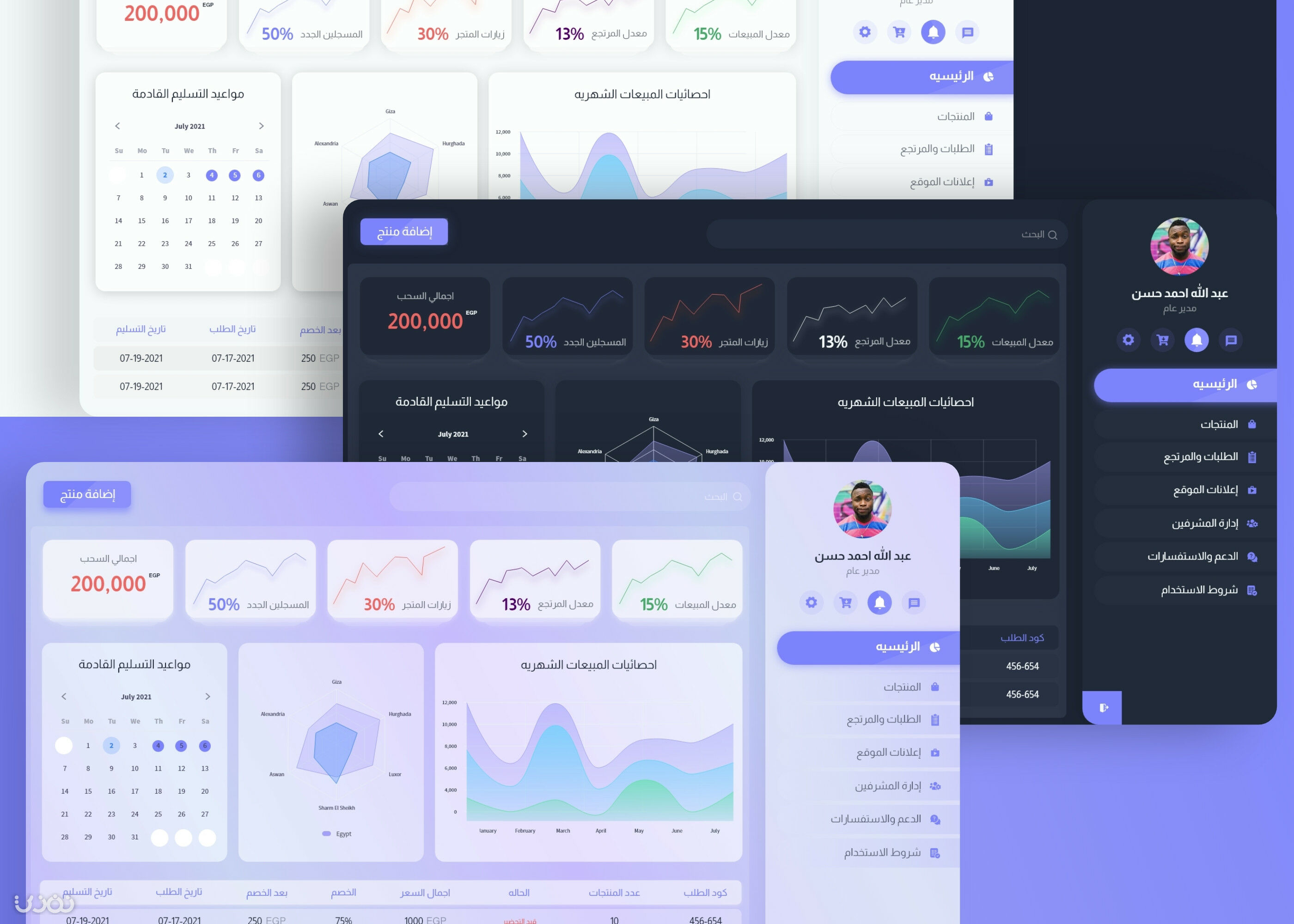 UI Arabic Store Dashboard 3 Style | نفذلي