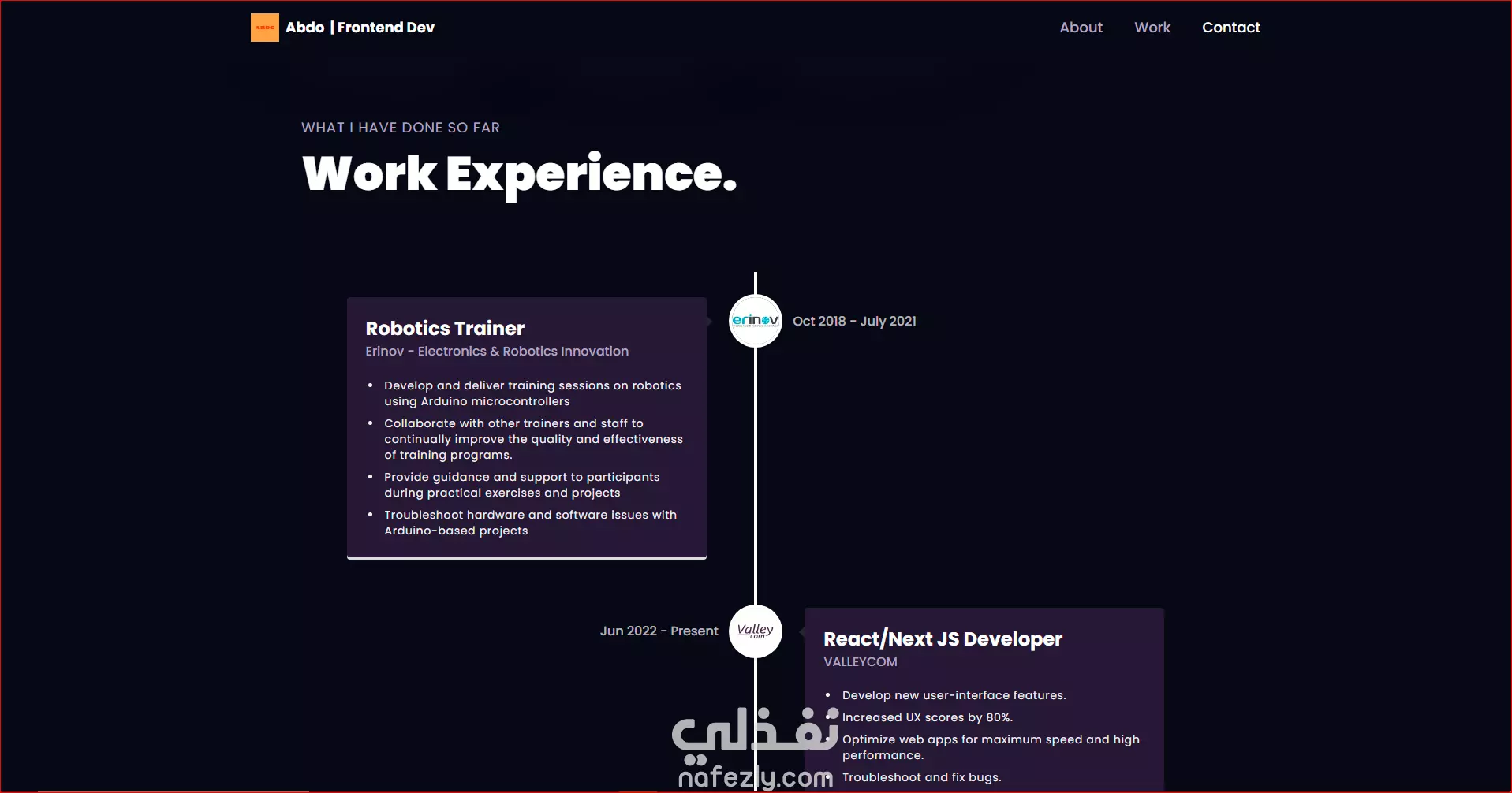 موقع شخصي 3D React.js / Three.js | نفذلي