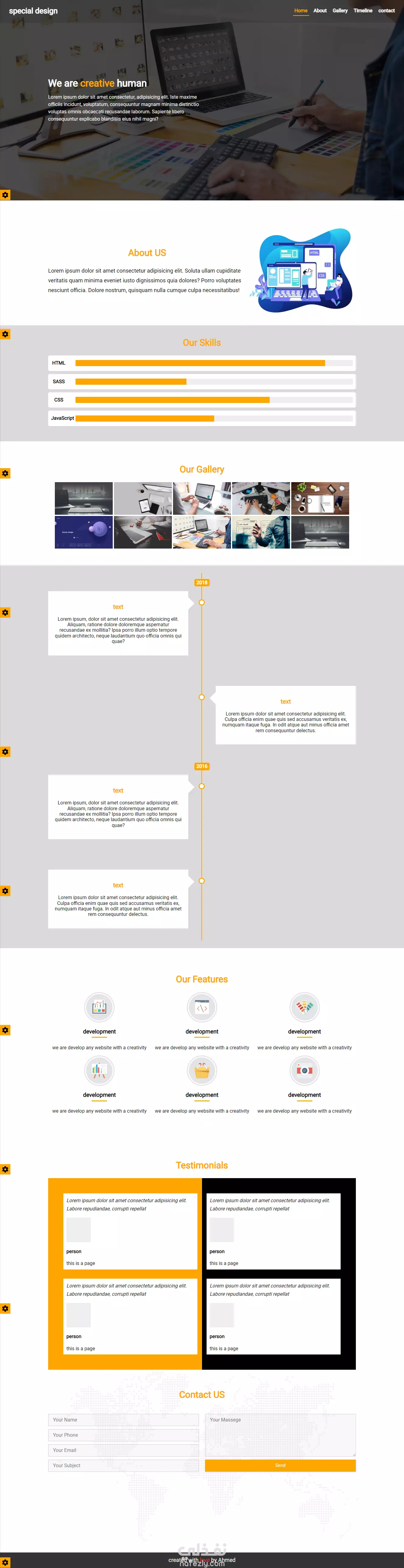 page with HTML&SASS&JS | نفذلي