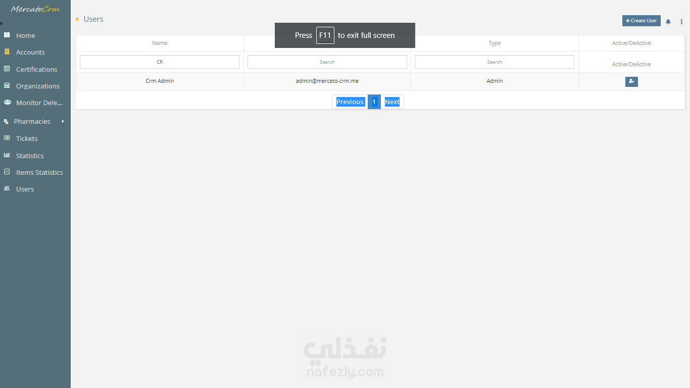 CRM Admin Panel | نفذلي
