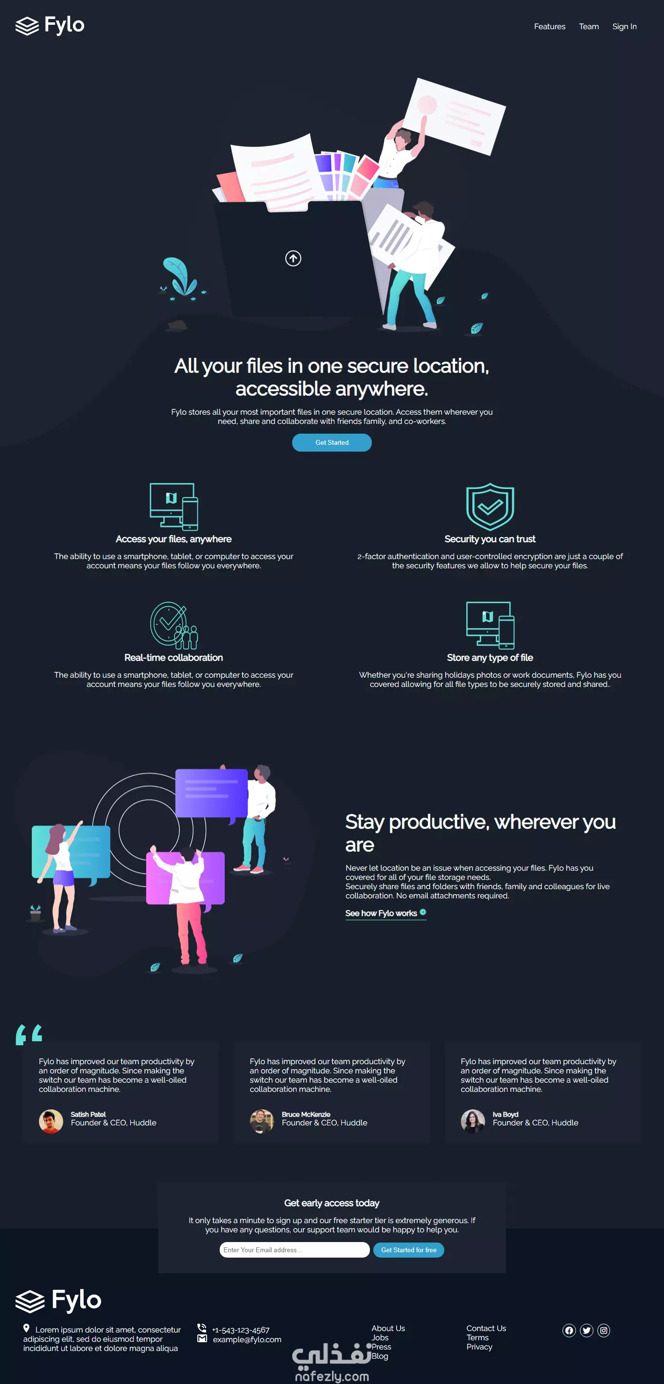 Landing Page | Dark Theme | نفذلي