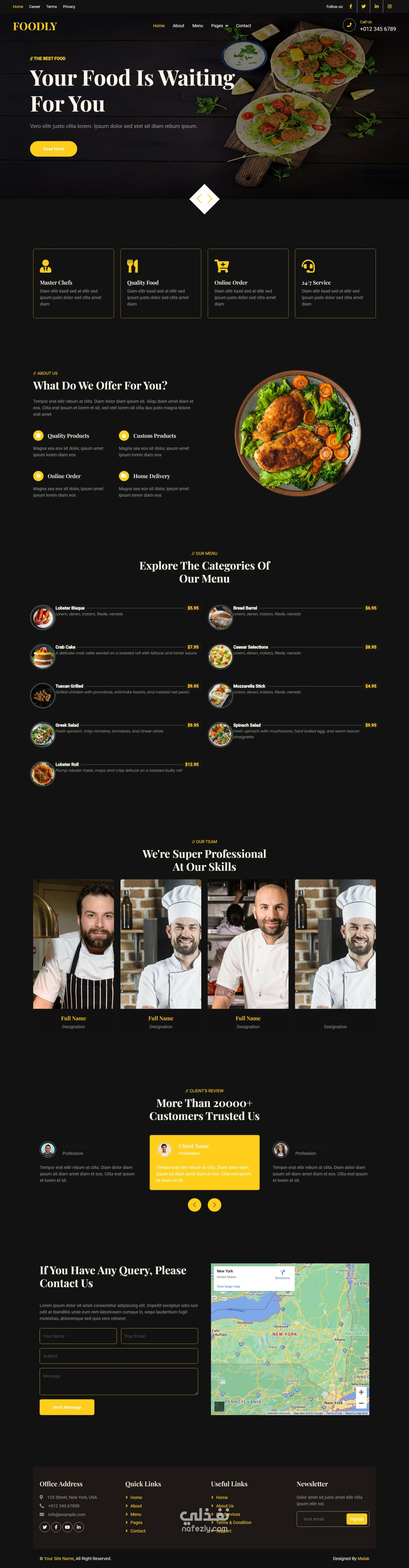Foodly Website Template | نفذلي