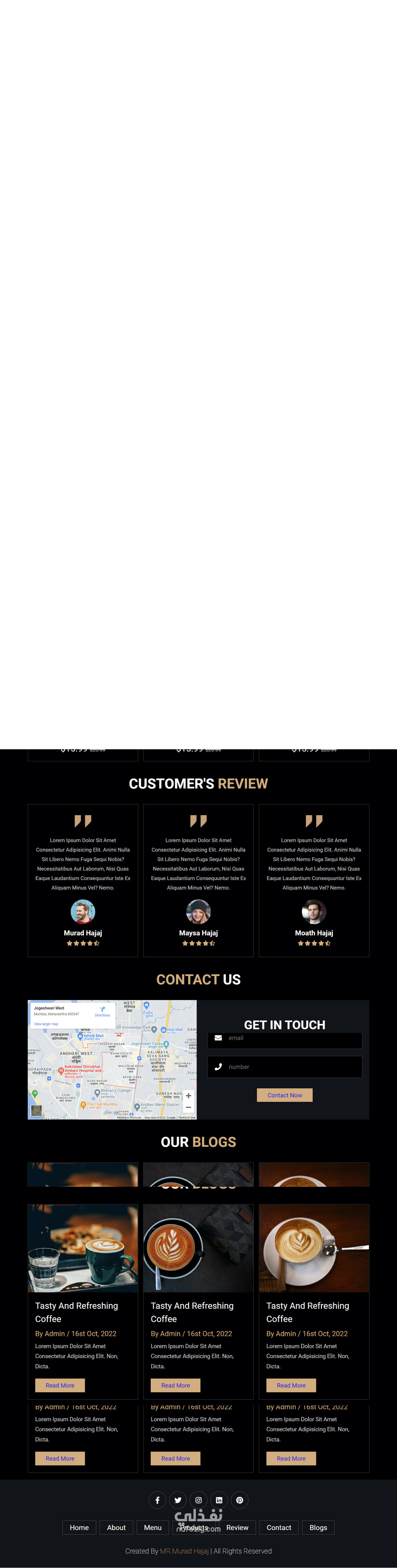 Design a coffee page using HTML and CAS, javascript | نفذلي