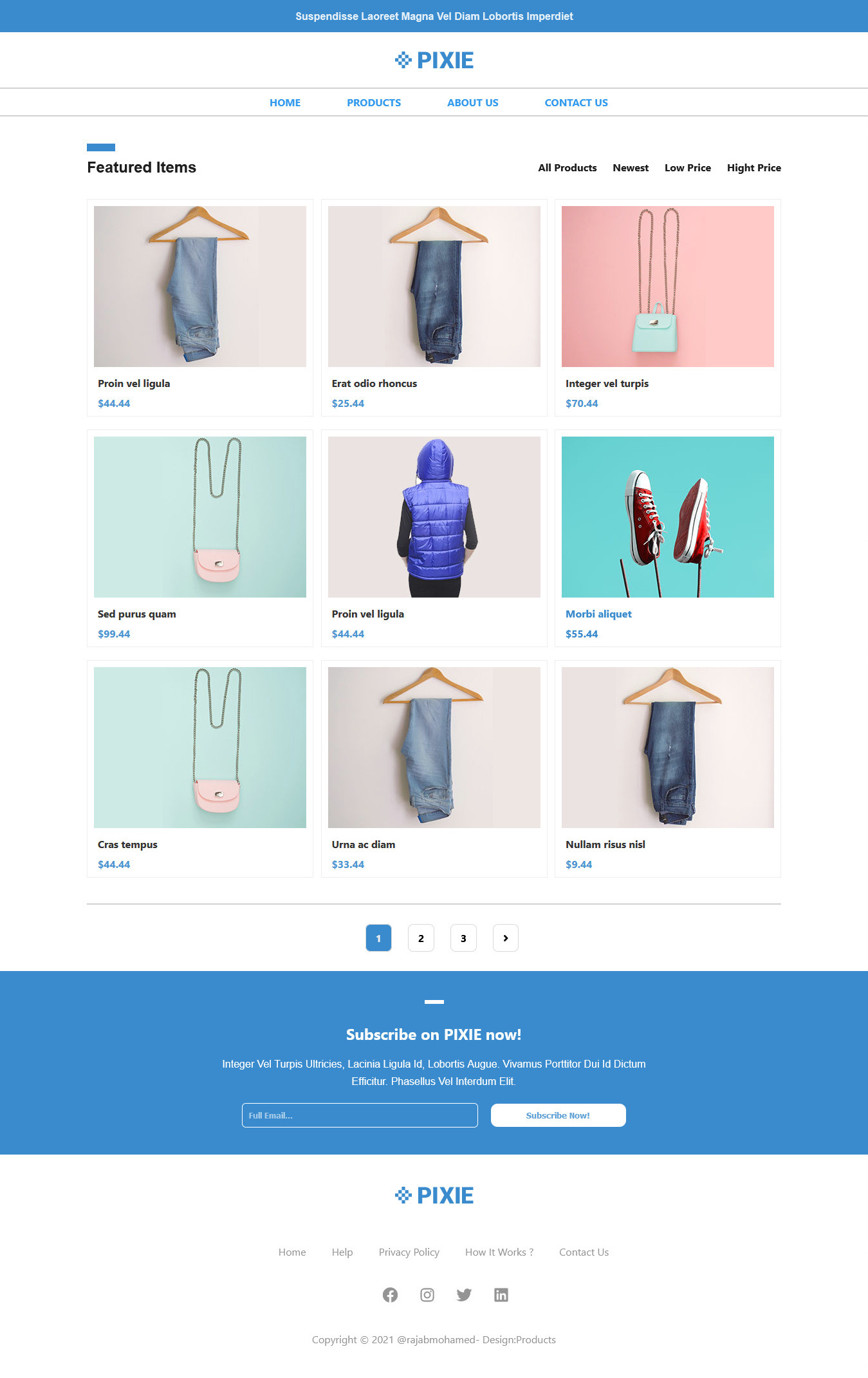 Pixie Ecommerce Template | نفذلي