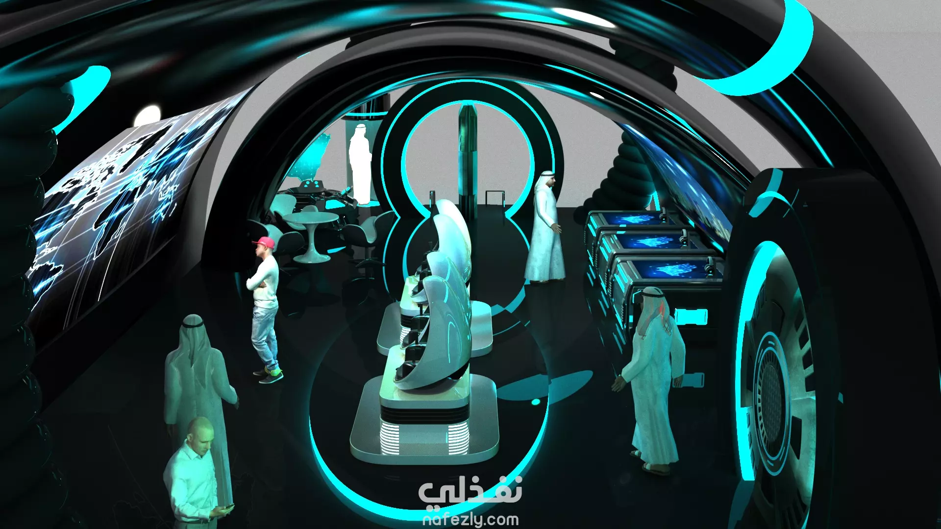 Royal Commission at Yanbu Booth Design- Teleportation Concept | نفذلي