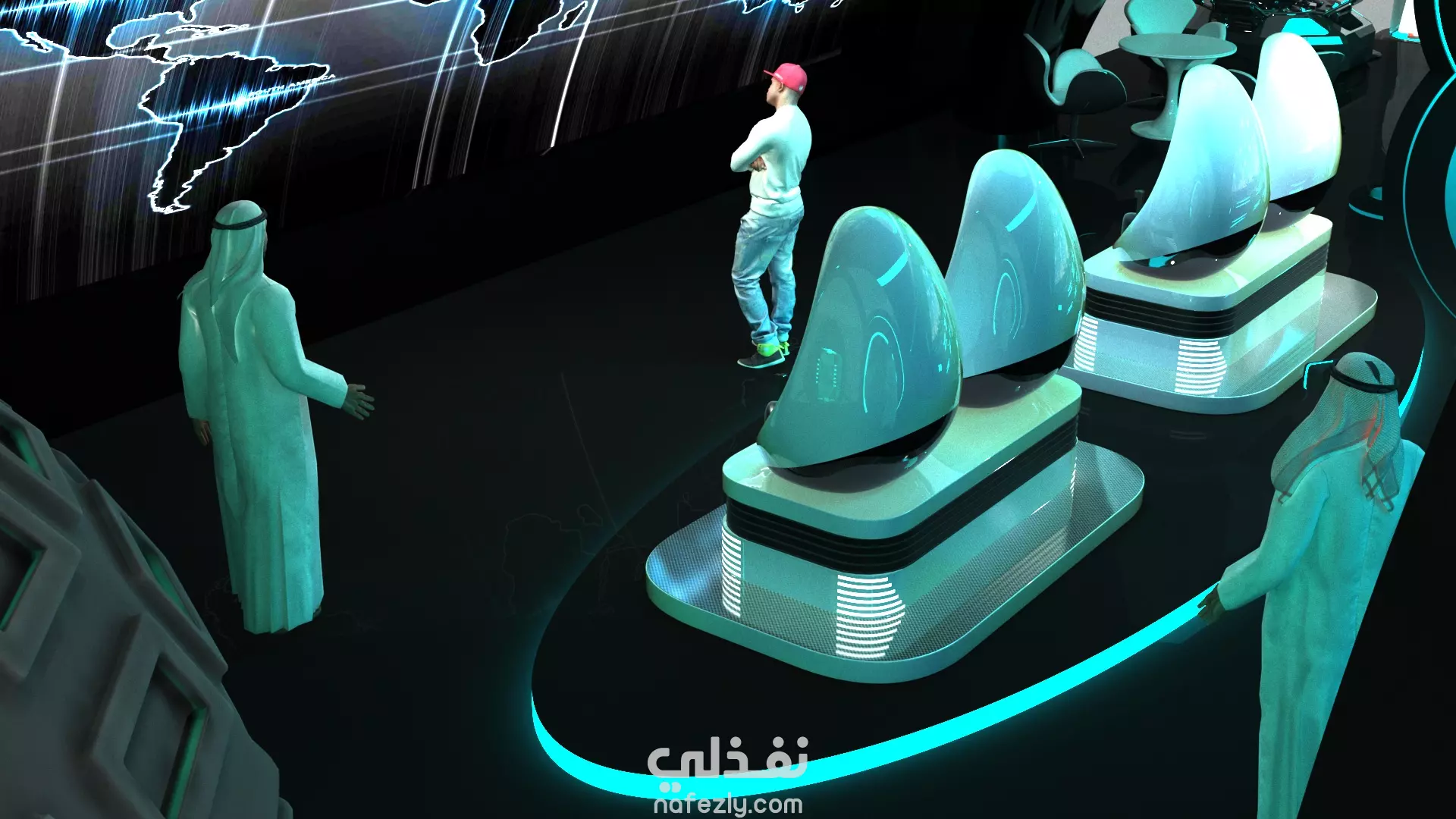 Royal Commission at Yanbu Booth Design- Teleportation Concept | نفذلي