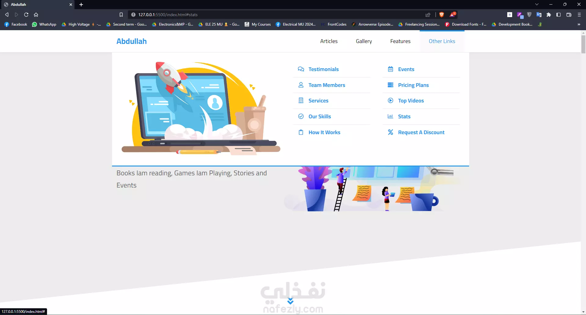 تطوير صفحة هبوط من ملف Psd باستخام Html Css Bootstrap Javascript الصفحة متجاوبة مع كل الشاشات