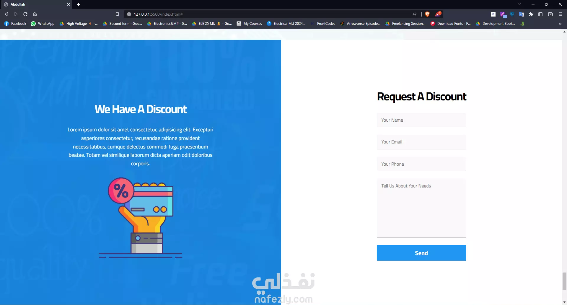 تطوير صفحة هبوط من ملف Psd باستخام Html Css Bootstrap Javascript الصفحة متجاوبة مع كل الشاشات