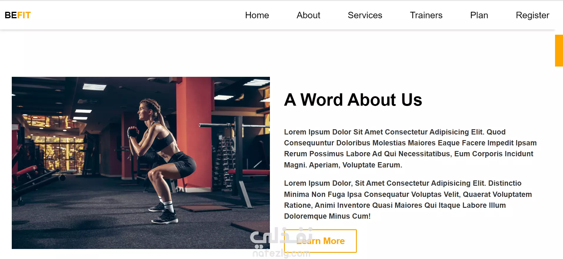 responsive gym website | نفذلي