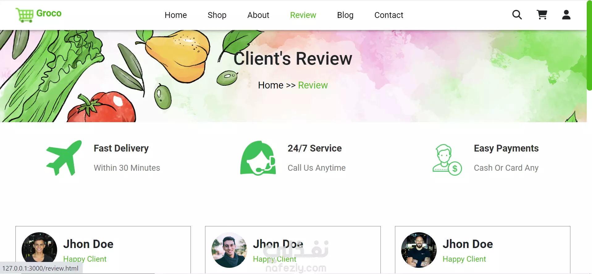 Responsive Grocery website | نفذلي