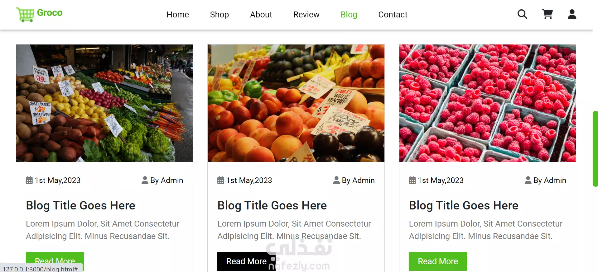 Responsive Grocery website | نفذلي