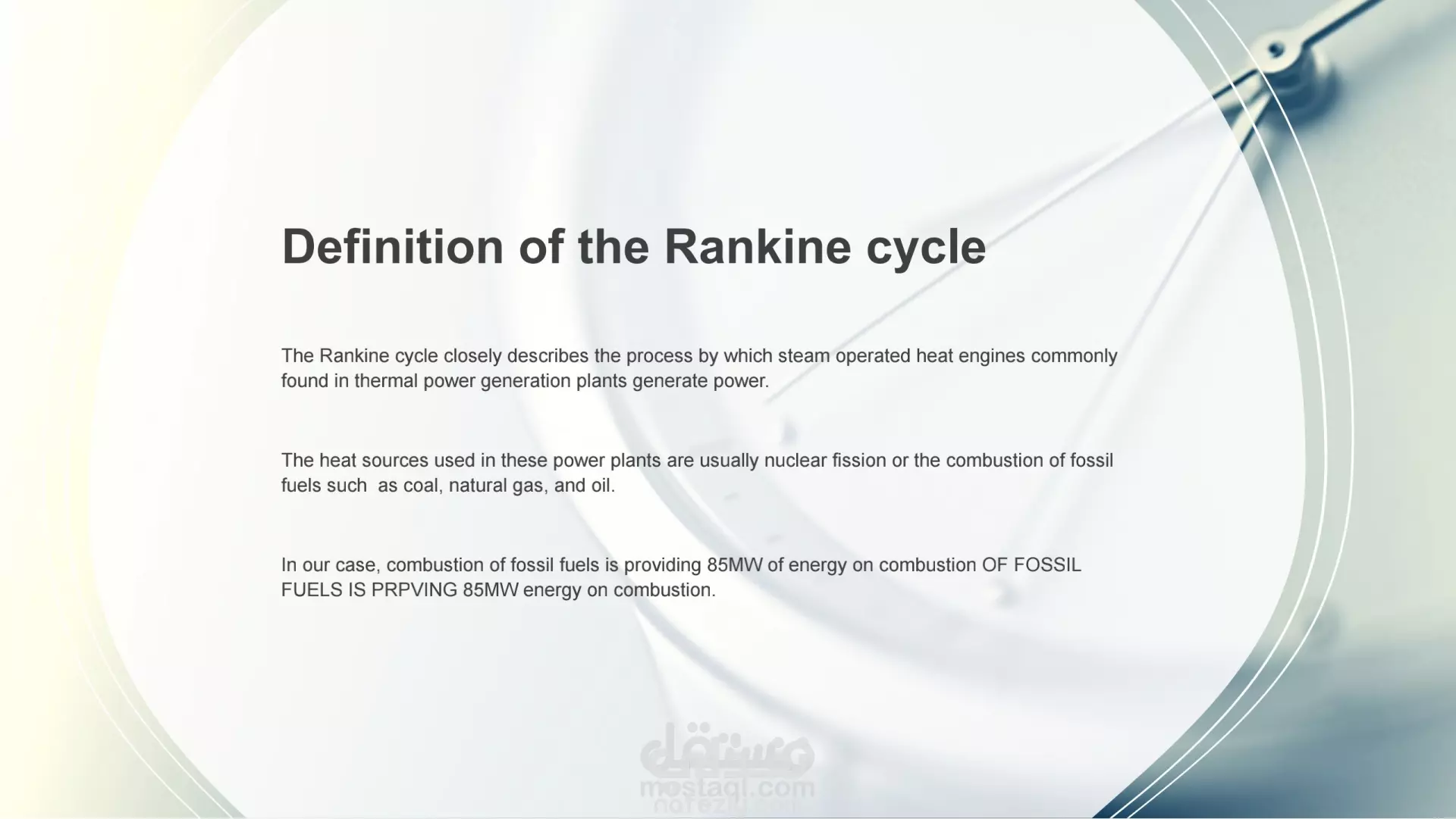 powerpoint عن Rankine cycle | نفذلي