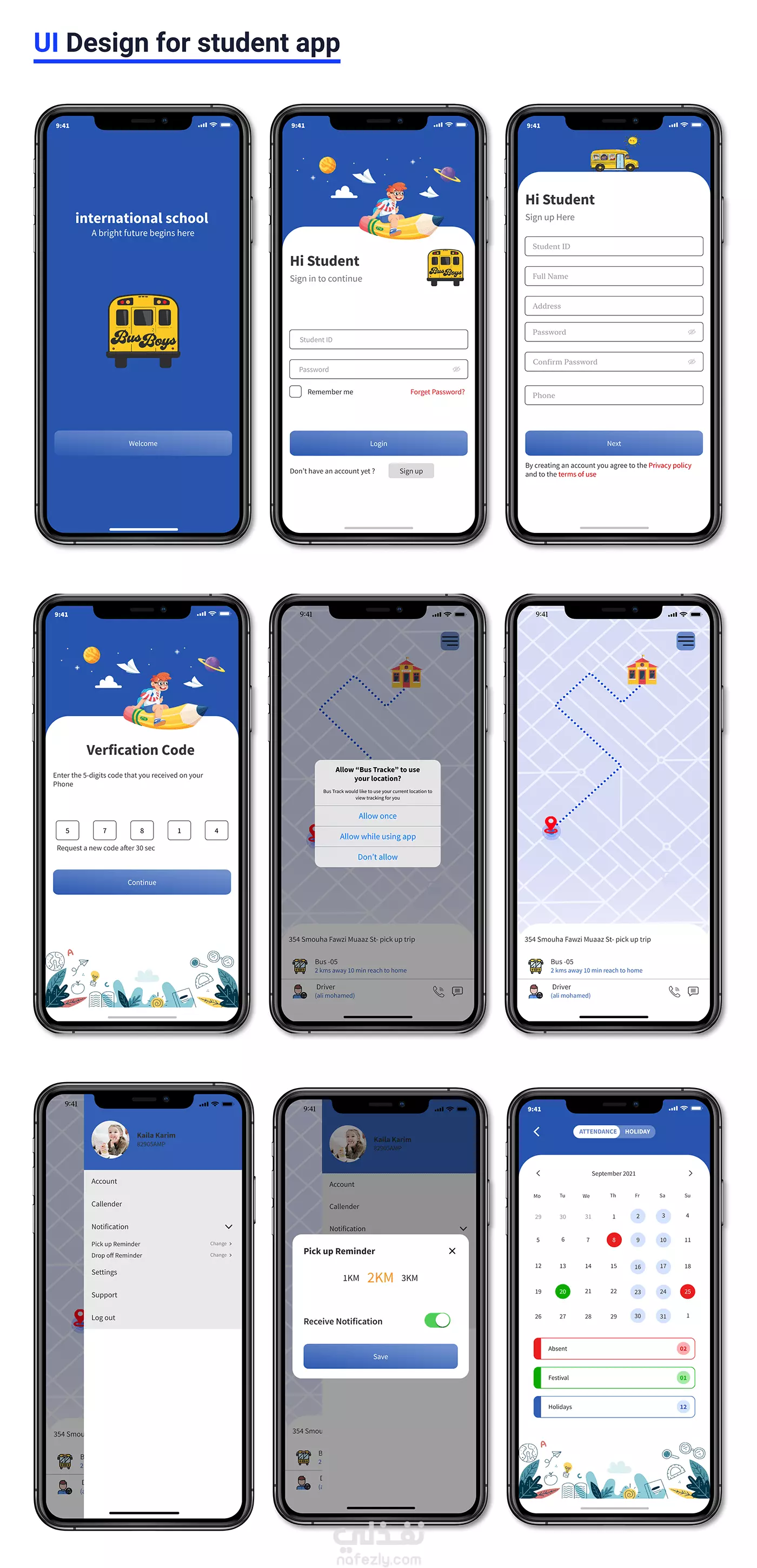 Case Study Bus tracking App | نفذلي