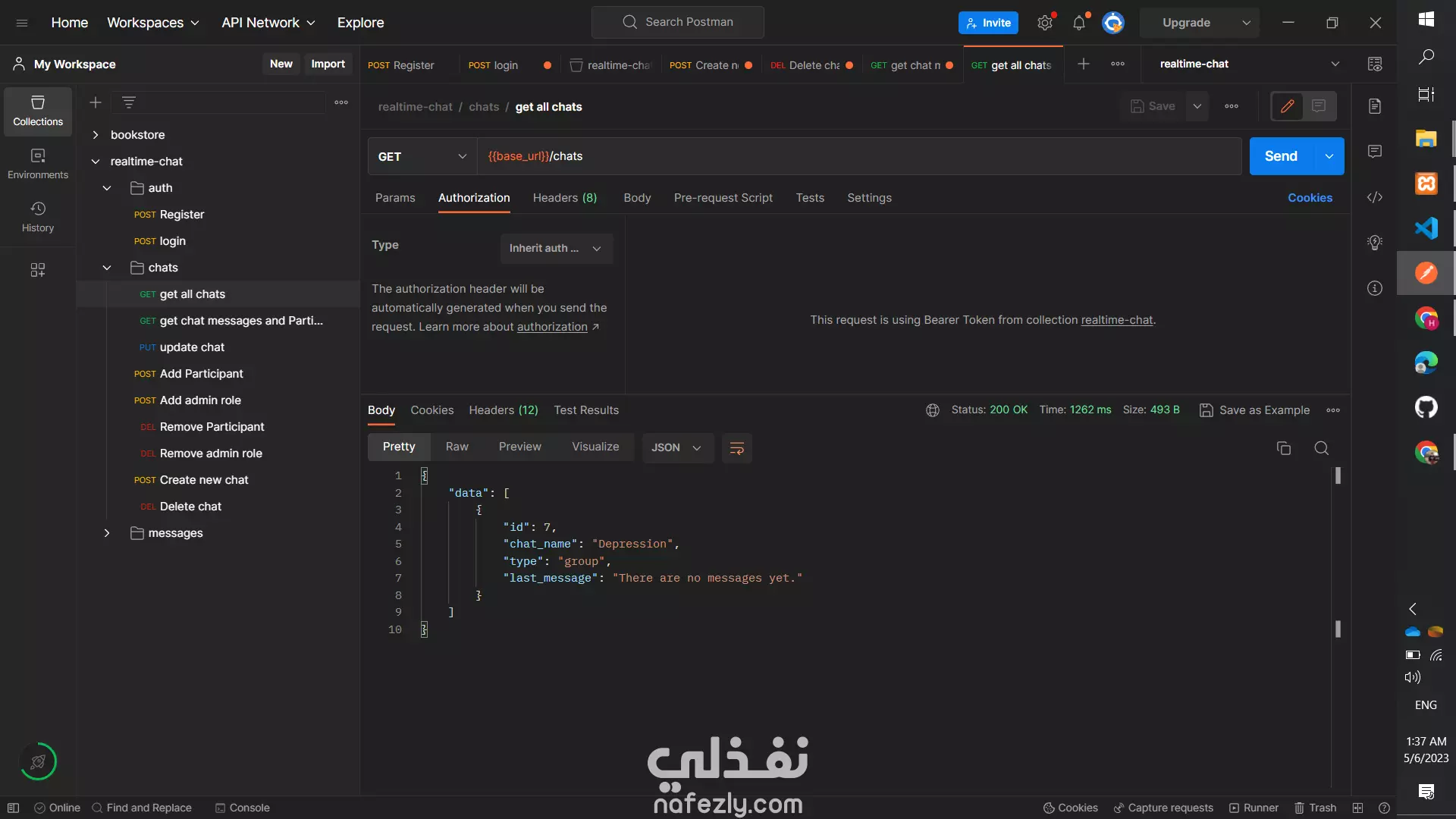 real-time api chat | نفذلي