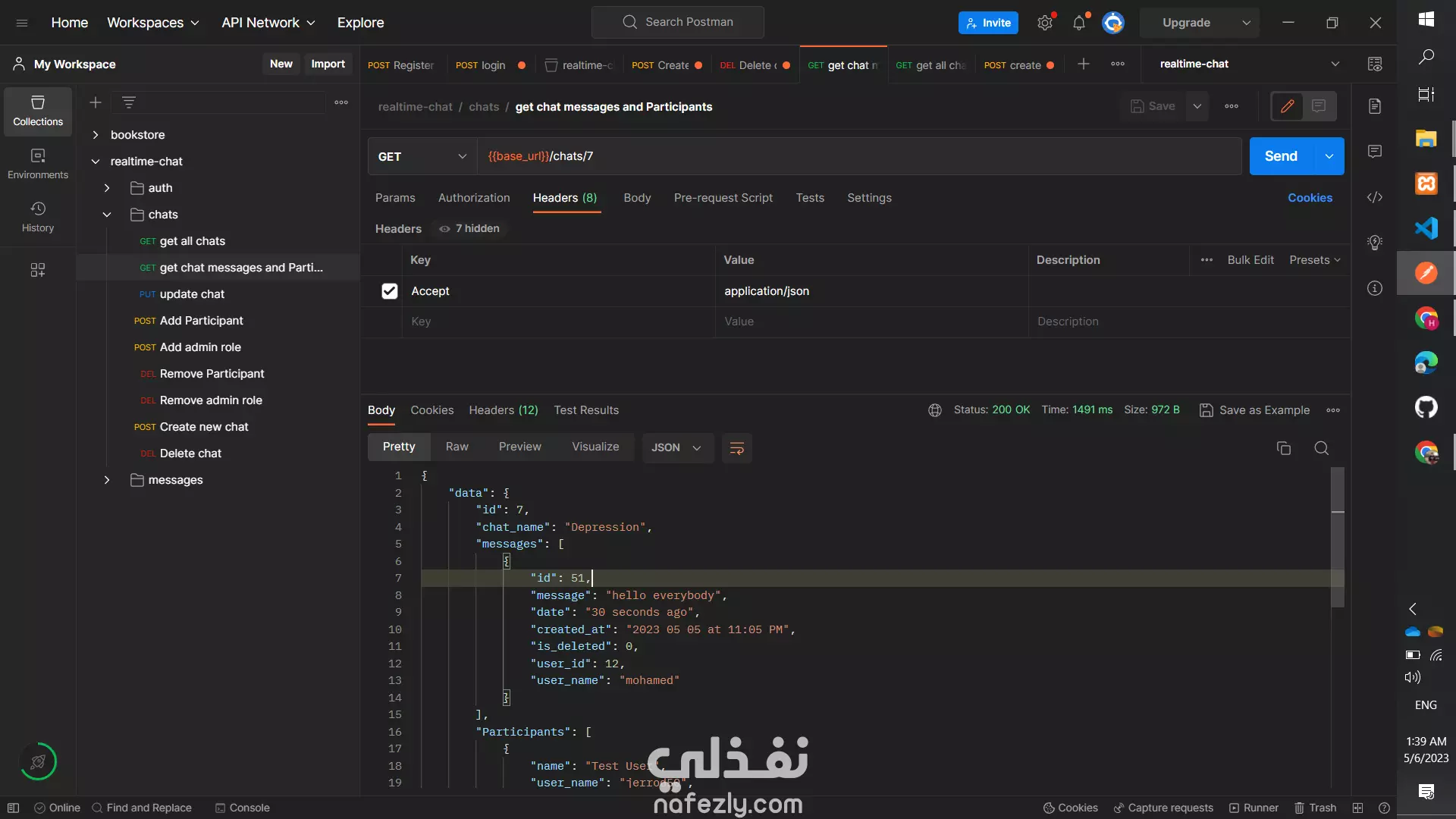 real-time api chat | نفذلي