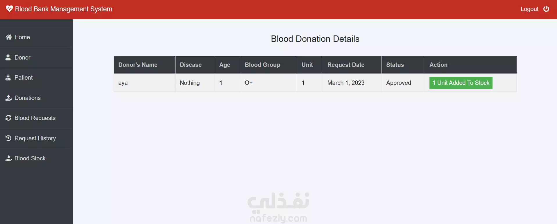 Blood Bank management system using Django | نفذلي