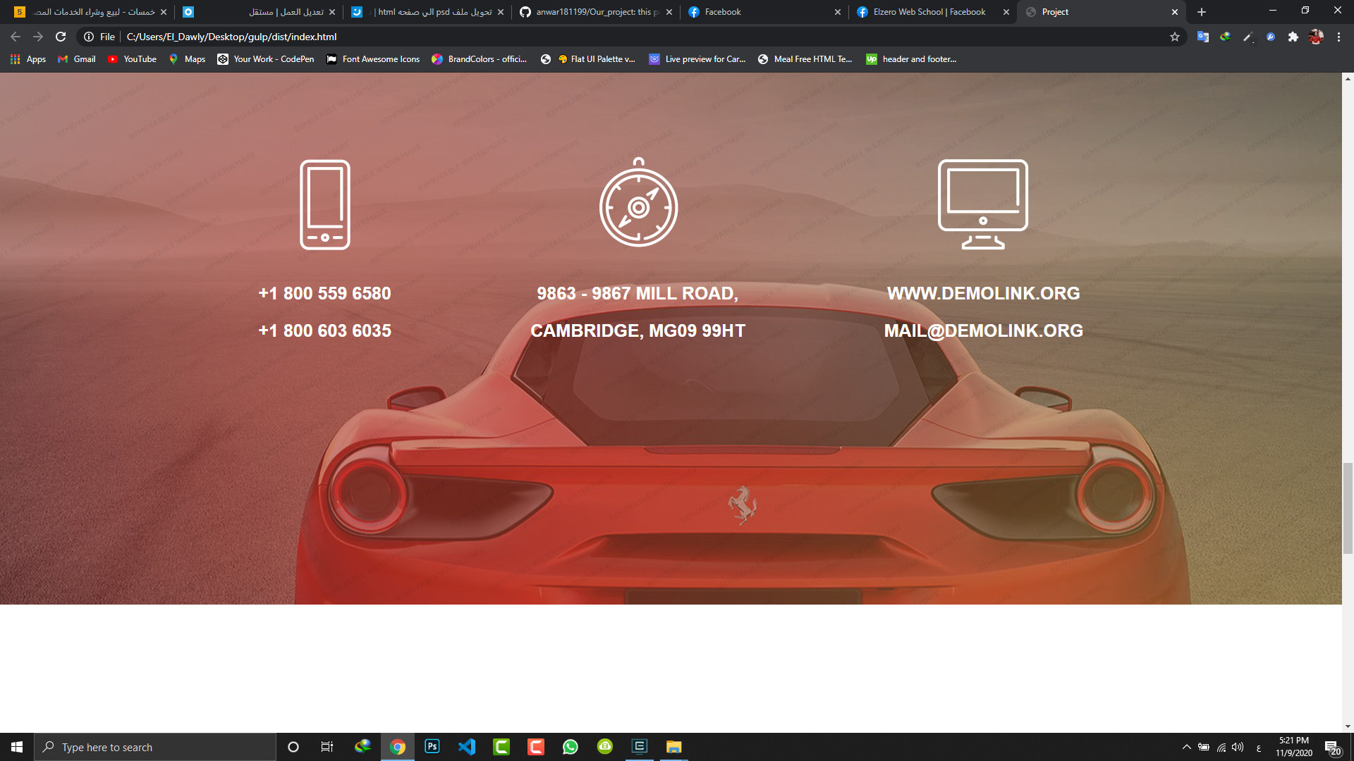 html, css, sass, jquery, pugjs, gulp | نفذلي