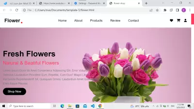 flower shop website with html and css | نفذلي